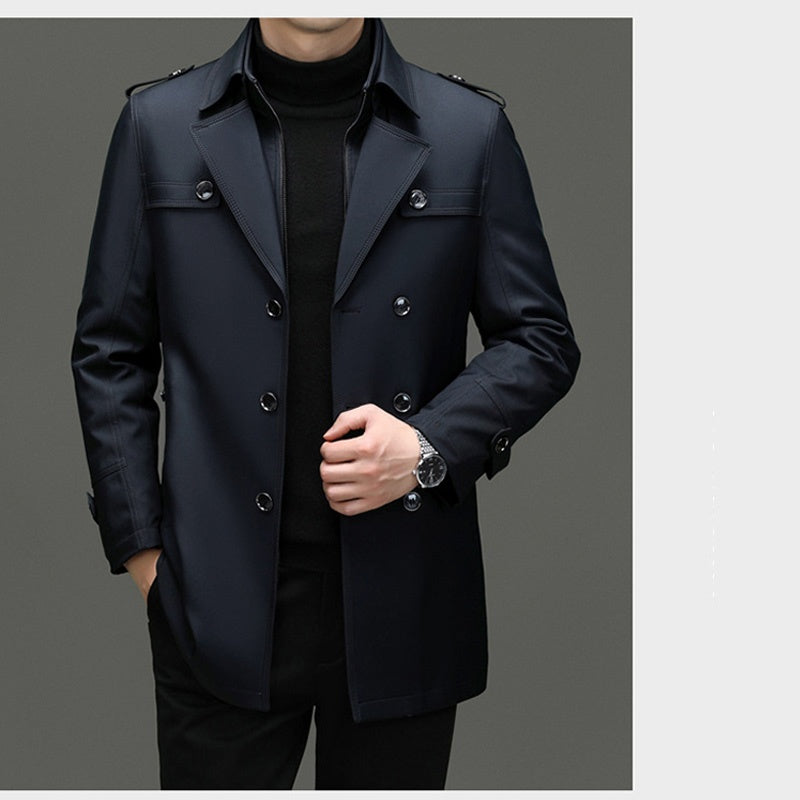 Men's Medium-Length Trench Coat with Detachable Inner – munichsunny